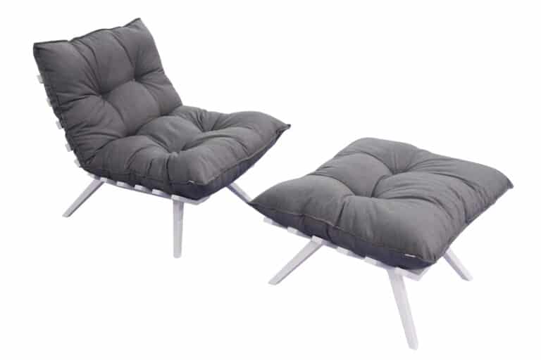 Fishbone Chair and Stool White/Charcoal - Modern Style