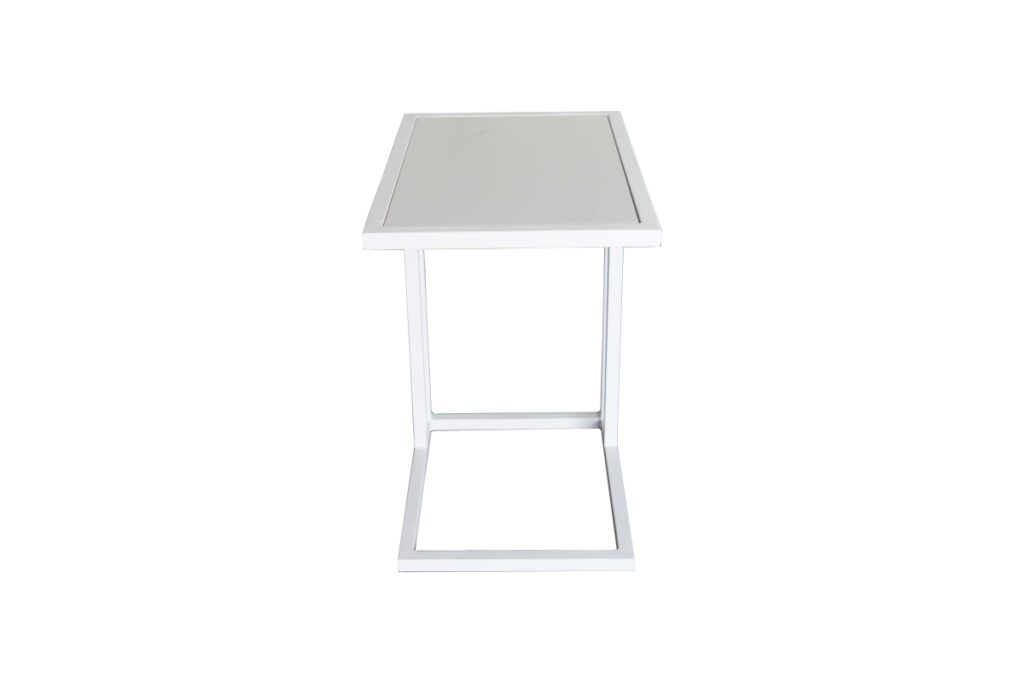 Side Table White with Ceramic Top - Modern Style
