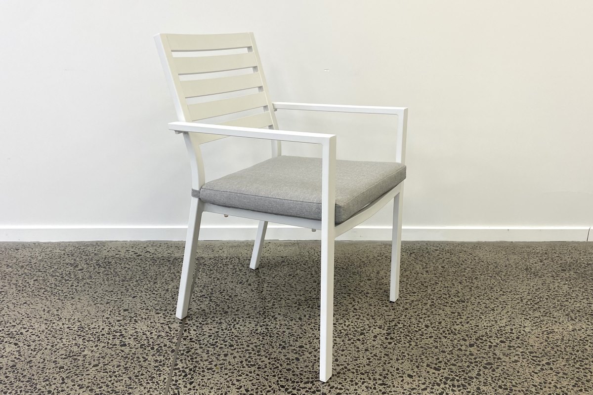 Beach White Aluminium Outdoor Dining Chair | Modern Style
