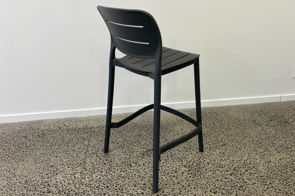 Outdoor Bar Stools NZ | Charcoal Resin Seating | Modern Style