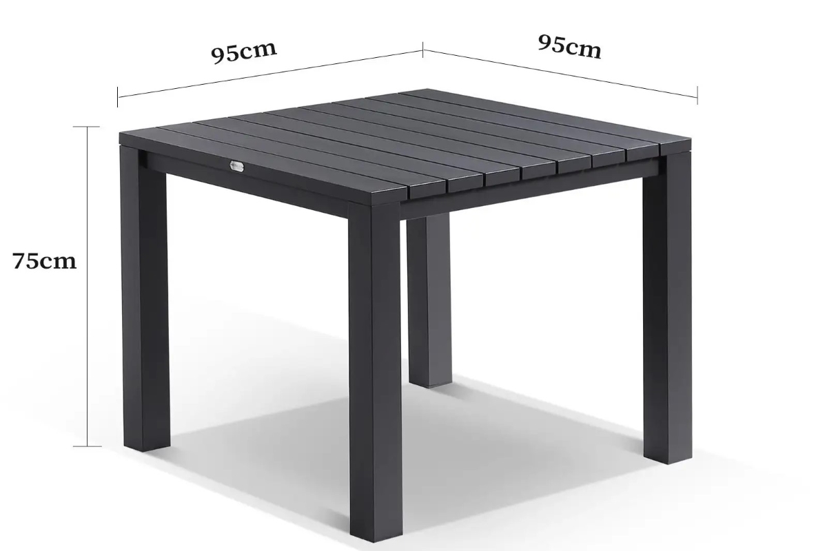Cove Outdoor Dining Table 95cm - Charcoal - Modern Style