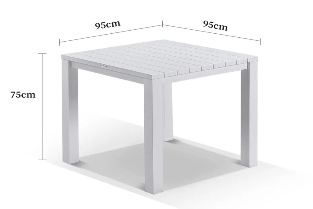 Cove Outdoor Dining Table 95cm - White - Modern Style