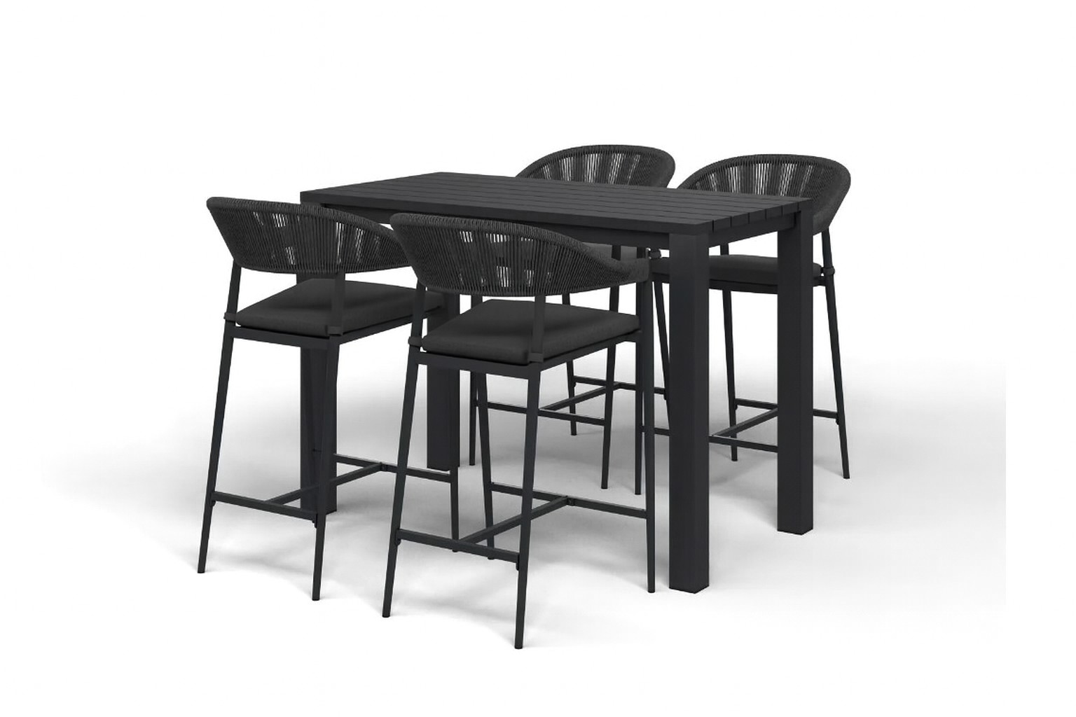 Cove Bar Table and Chairs | Charcoal Frame | Modern Style