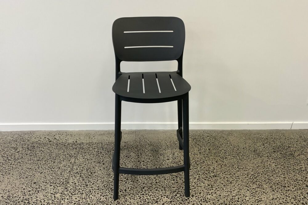 Outdoor Bar Stools NZ | Charcoal Resin Seating | Modern Style