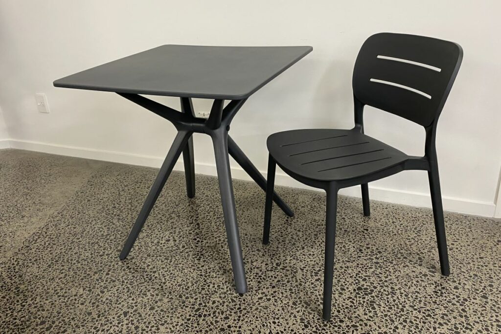 Kaveh Resin Bistro Table | Charcoal Design | Modern Style