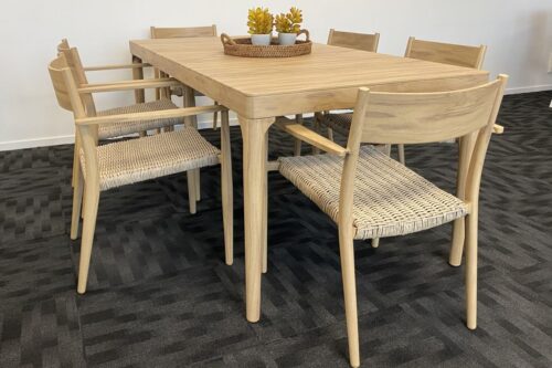 7pc Outdoor Dining Set NZ | Aluminium & Wicker | Modern Style