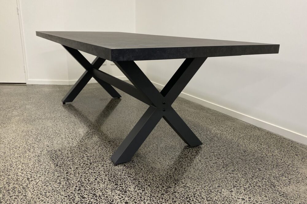 Modena X-Leg Dining Table | Charcoal | Modern Style