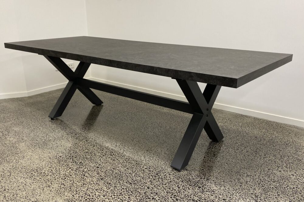 Modena X-Leg Dining Table | Charcoal | Modern Style