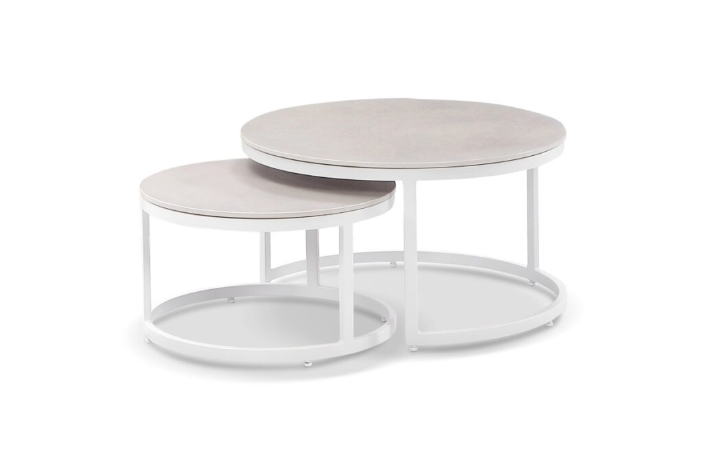 Oasis Round Nesting Table Set | Ceramic Top | Modern Style